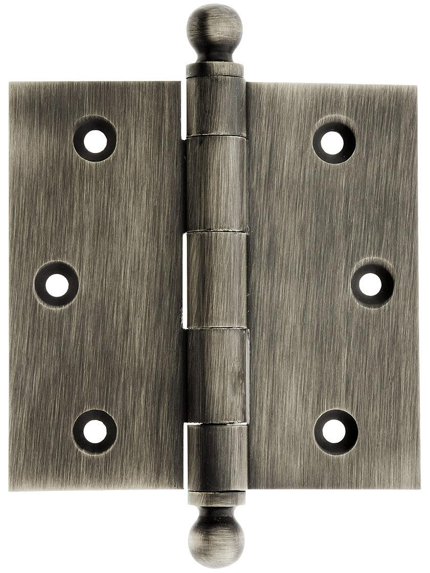 3 12 Inch Solid Brass Door Hinge With Ball Finials House Of Antique Hardware